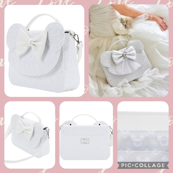 Loungefly | Bags | Loungefly Minnie Mouse Sequin Wedding Crossbody Bag ...